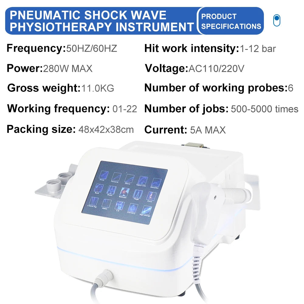 12Bar Pneumatic Shockwave Therapy Machine For 2023 New ED Treatment ...