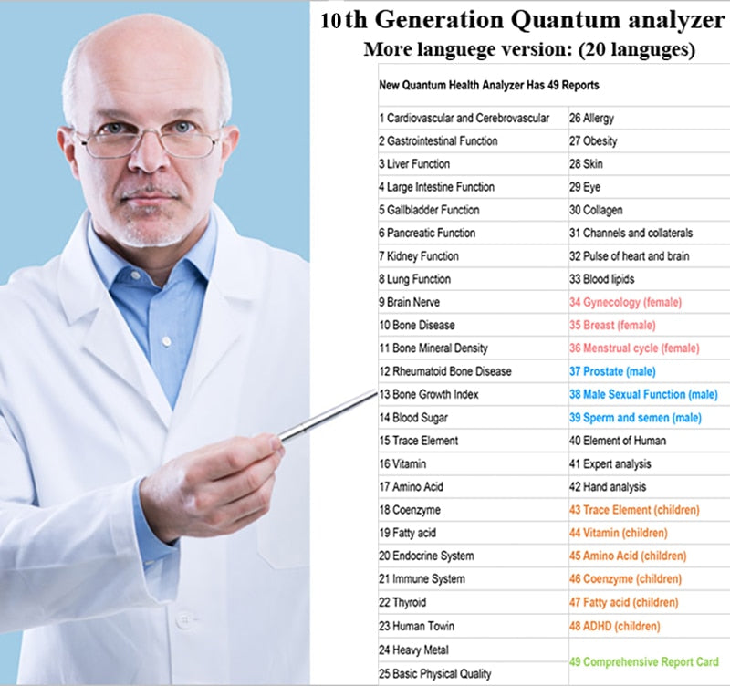 2020 Latest Model 10th Generation Quantum Hand Touch Scanner For Full Body