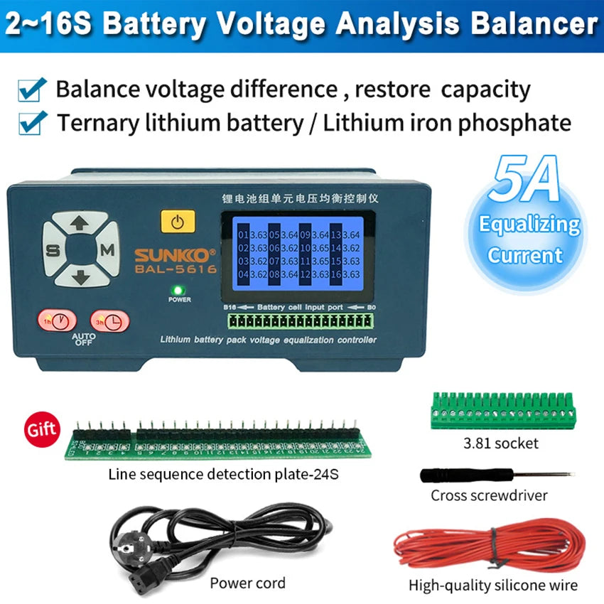 New Sunkko 5616 Battery Balance Controller Lithium Battery Pack ...