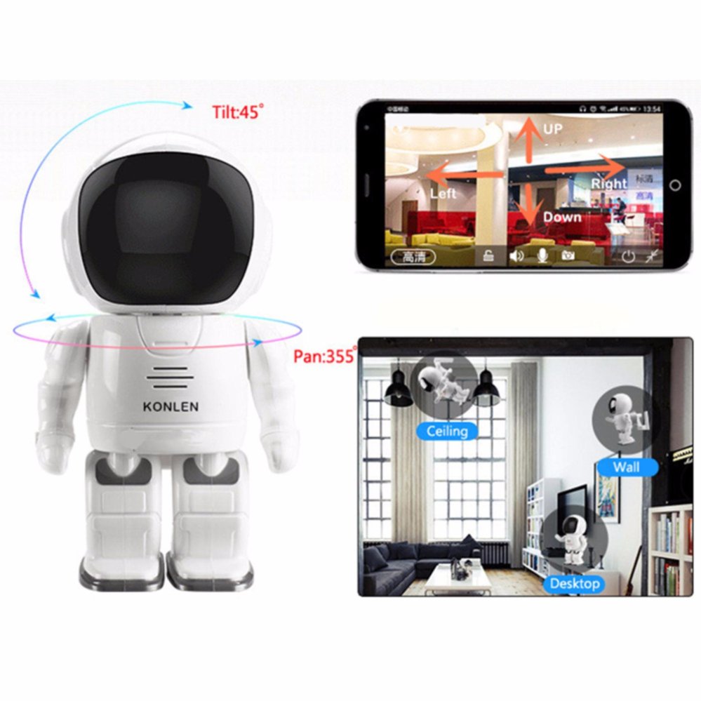 Kamera IP Robot HD WIFI Monitor Bayi 960P 1.3MP CMOS CCTV Nirkabel P2P